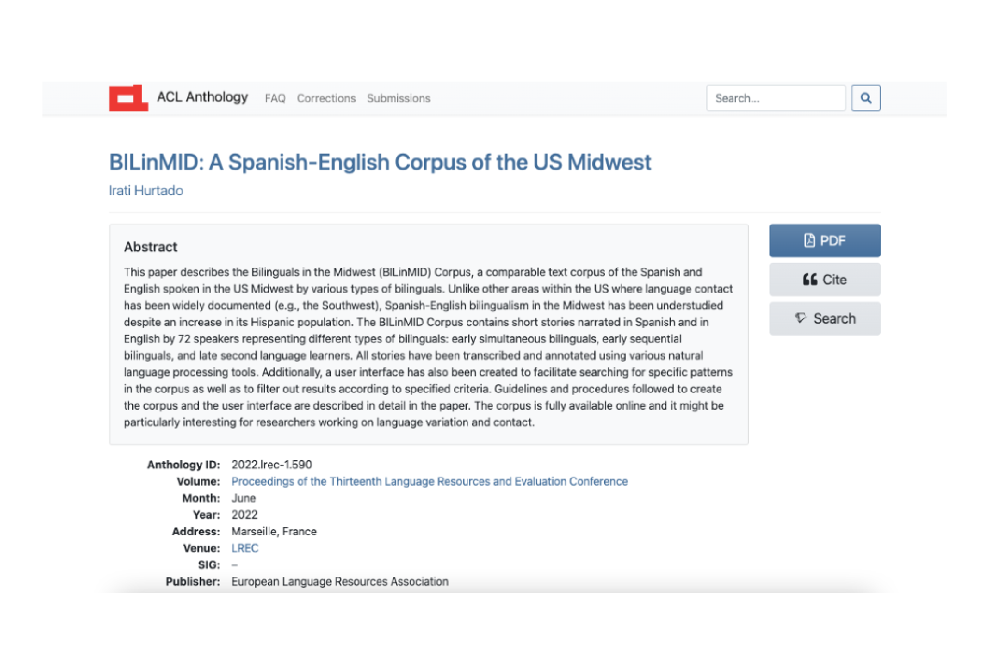 Bilinguals in the Midwest ( Bilin Mid) Corpus - Irati Hurtado